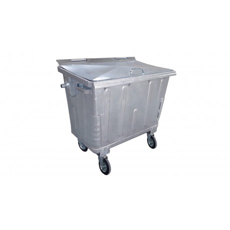 Bauer Müllcontainer 770 l aus verzinktem Stahlblech mit Flachdeckel ...